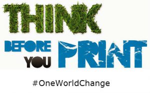 Think Before You Print #OneWorldChange - Eco2 Greetings