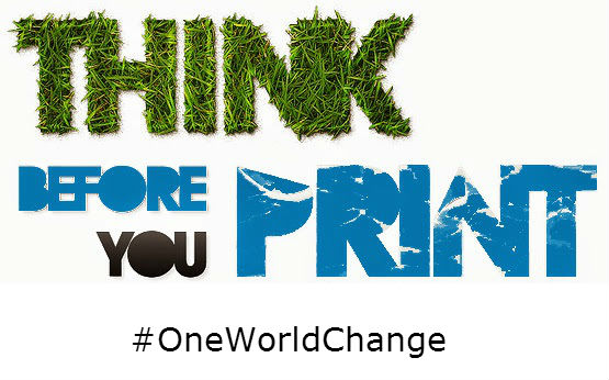 Think Before You Print #OneWorldChange - Eco2 Greetings